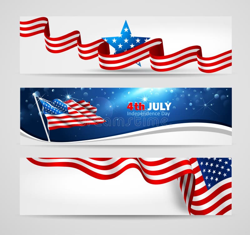 Collection of Banners for Independence Day Stock Vector - Illustration ...