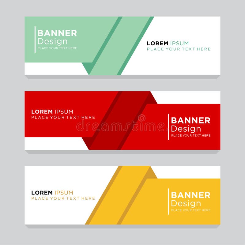 Collection Banners Modern Wave Design Colorful Background. Stock Vector ...