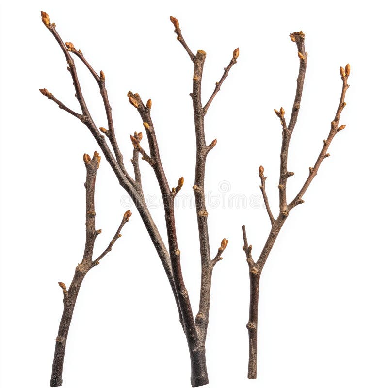 Collection of Bare Tree Branches with Unique Shapes, Textures Arranged ...