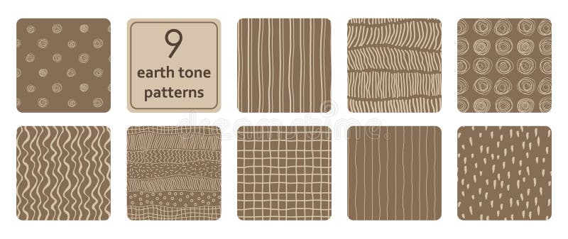 Earth Tone Seamless Textures Collection Stock Vector - Illustration of ...