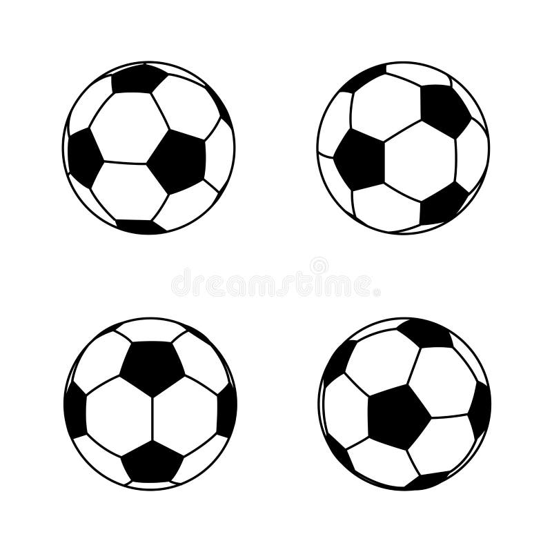 Collection of Basic and Simple Black and White Soccer Ball 001 Stock ...