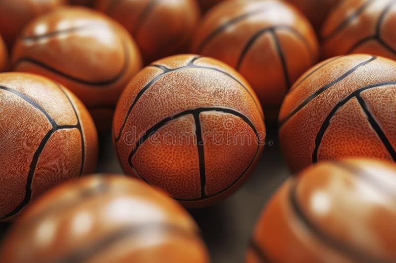 Multiple Basketballs Arranged Closely Together Highlighting Their ...