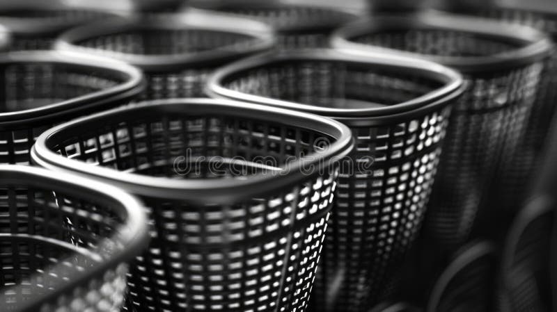 A Collection of Baskets Piled High and Sitting Together Stock Image ...