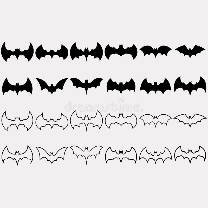 Collection of bat logos stock vector. Illustration of shadow - 306890720
