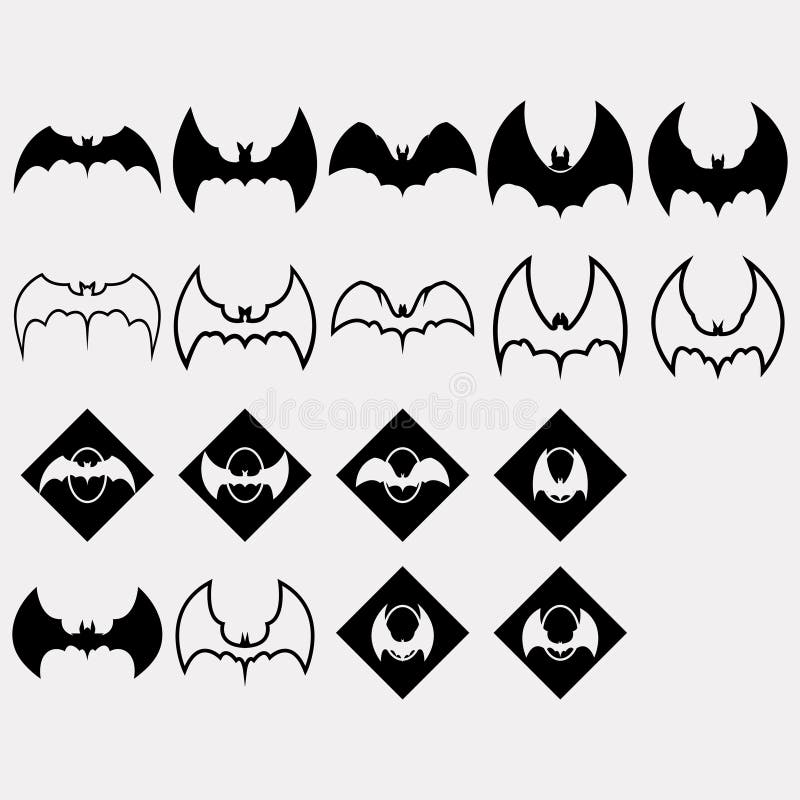 Collection of bat logos stock vector. Illustration of design - 306890722