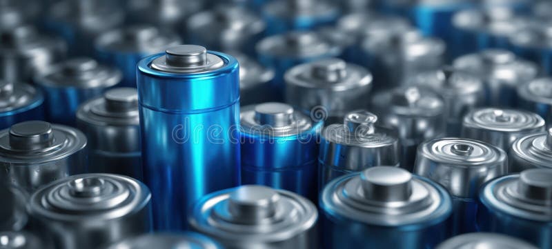 The Collection of Batteries Showcasing a Mix of Sizes and Textures. AI ...