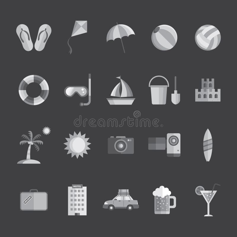 Collection of Beach Icons. Vector Illustration Decorative Design Stock ...