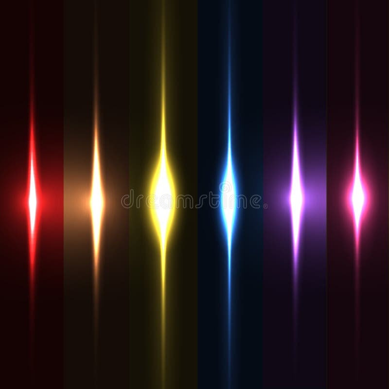 Collection of Beautiful Bright Lens Flares. Lighting Effects of Flash ...