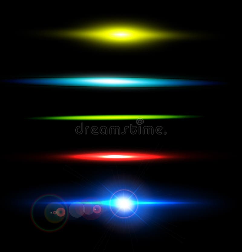 Collection of Beautiful Bright Lens Flares. Lighting Effects of Flash ...