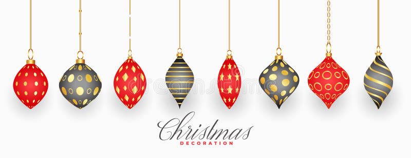Collection of Beautiful Christmas Bauble Elements Design Stock Vector ...