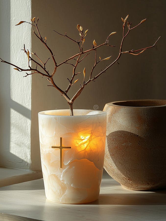 Artistic and Symbolic Easter Candles with Intricate Designs Stock ...