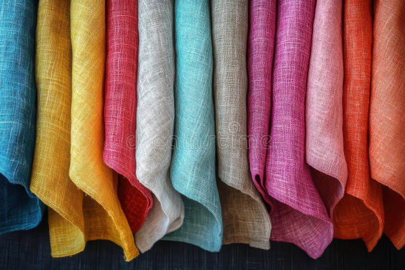 Vibrant Array of Colorful Linens Stock Photo - Image of display ...