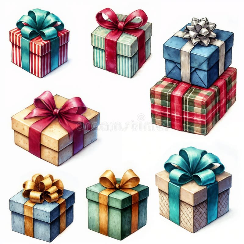 Colorful Gift Boxes of Various Sizes and Designs Arranged Artistically ...