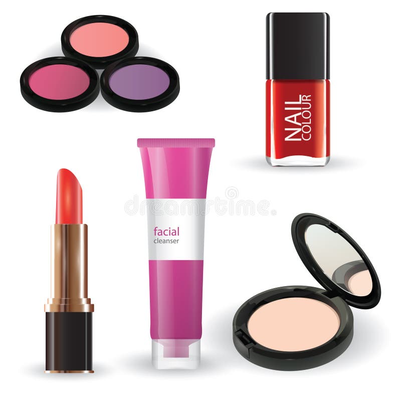 Set of Beauty Products. Vector Illustration Decorative Background ...