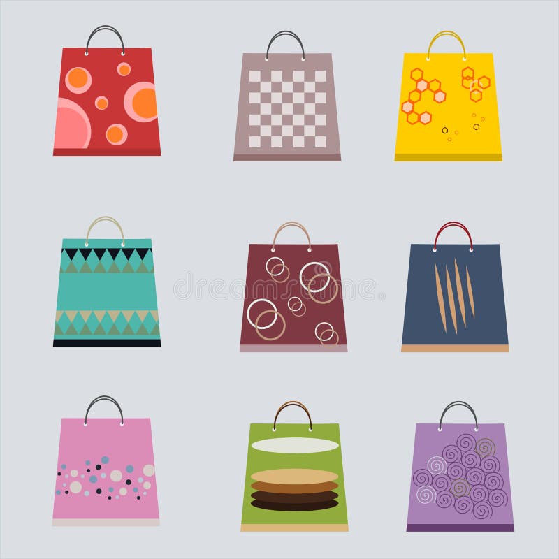Collection of Beautyful Shopping Bags.Vector Stock Illustration ...