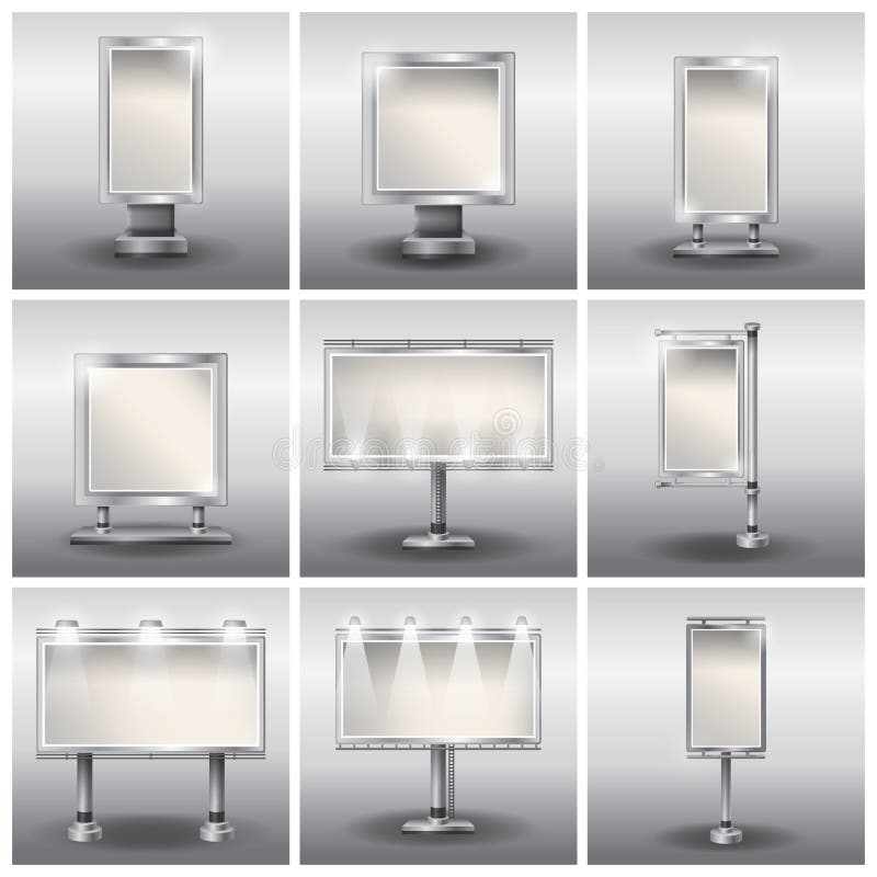 Collection Of Billboards. Vector Illustration Decorative Design Stock ...