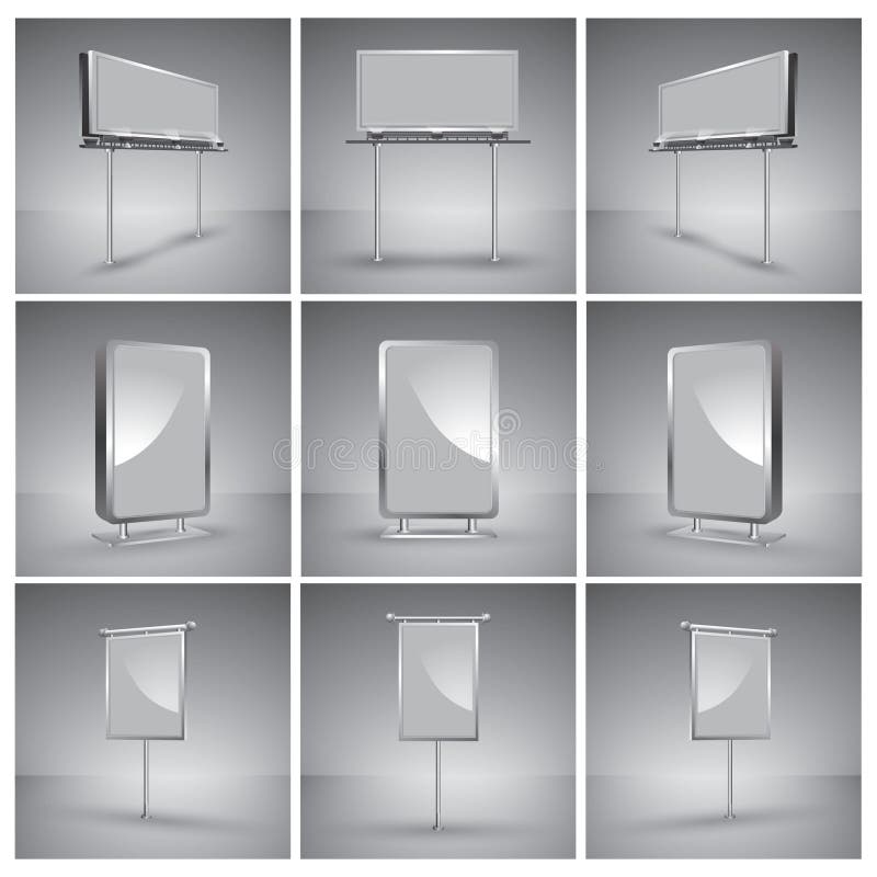 Collection of Billboards. Vector Illustration Decorative Design Stock ...