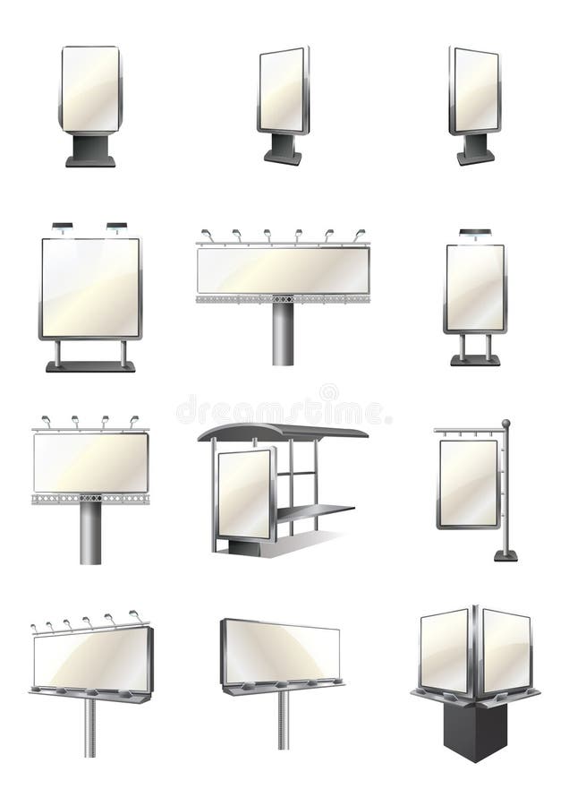 Collection of Billboards. Vector Illustration Decorative Design Stock ...