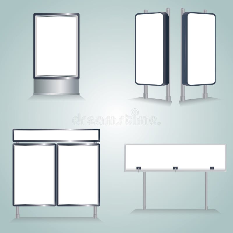 Collection of Billboards. Vector Illustration Decorative Design Stock ...