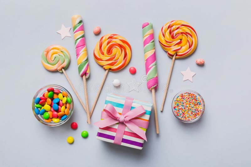 Collection of Birthday Party Objects with Gift Box. Valentines Day Gift ...