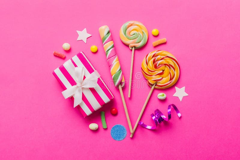 Collection of Birthday Party Objects with Gift Box. Valentines Day Gift ...