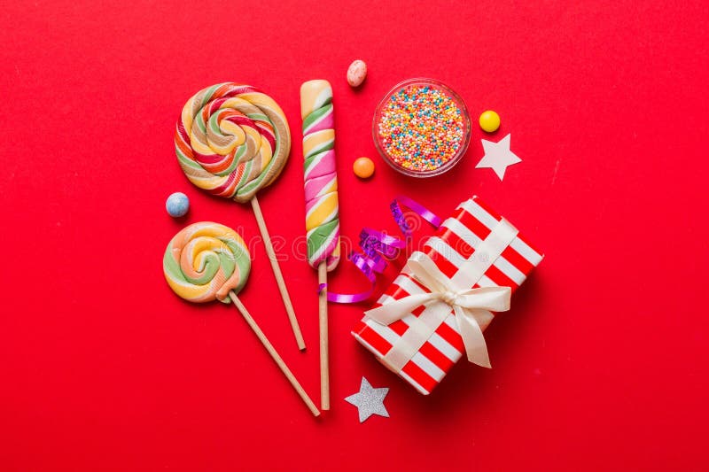 Collection of Birthday Party Objects with Gift Box. Valentines Day Gift ...