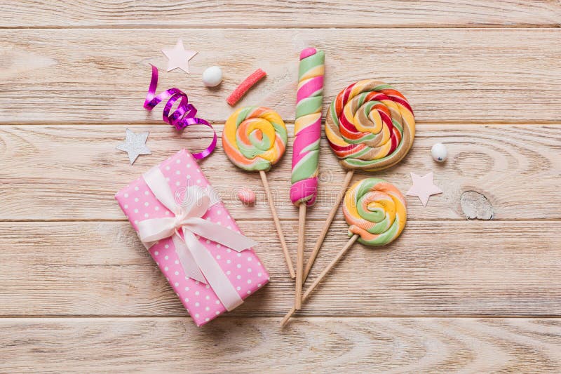 Collection of Birthday Party Objects with Gift Box. Valentines Day Gift ...