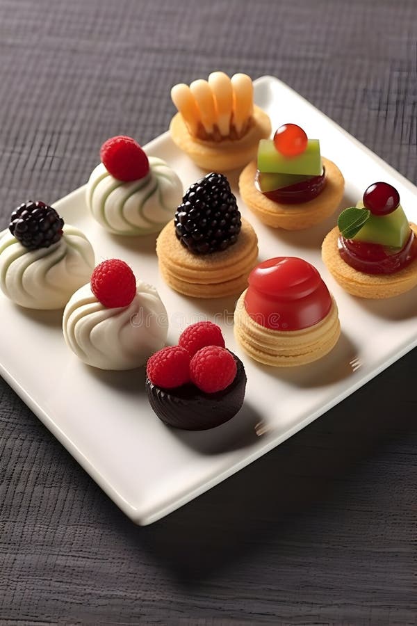 A Collection of Bite-sized Mini Desserts Stock Illustration ...
