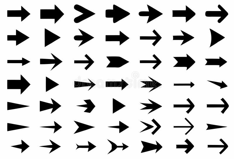 Collection of Black Arrows Directions UI Navigation Design Elements ...