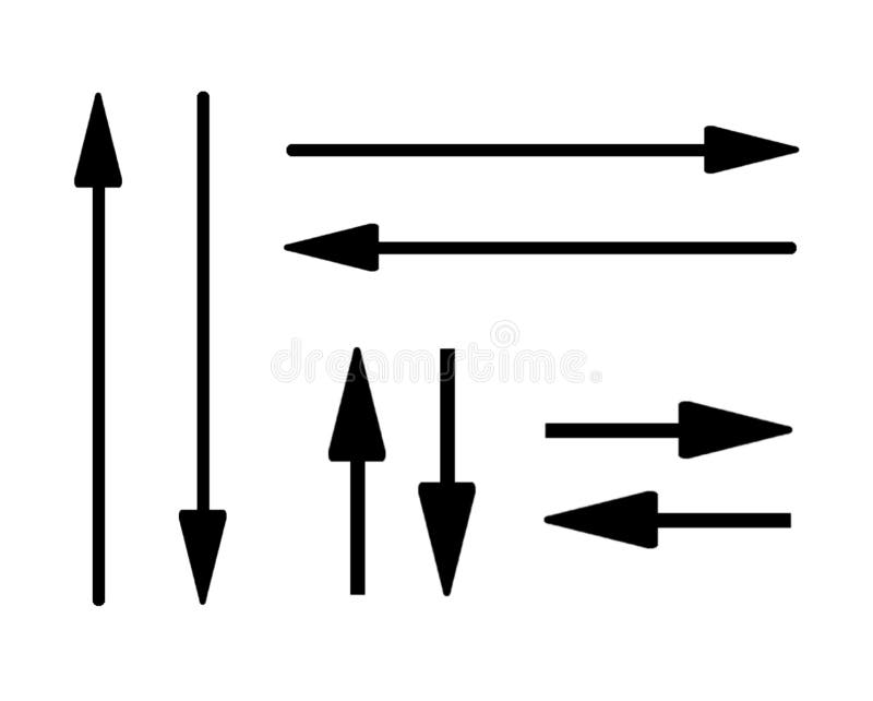 Collection of Black Arrows in Vertical and Horizontal Orientation Stock ...