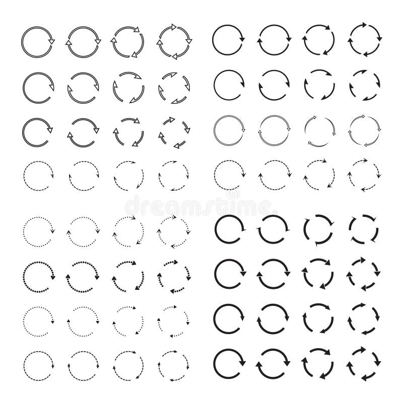 Set of Black Circle Arrows. Vector Icons Stock Illustration ...