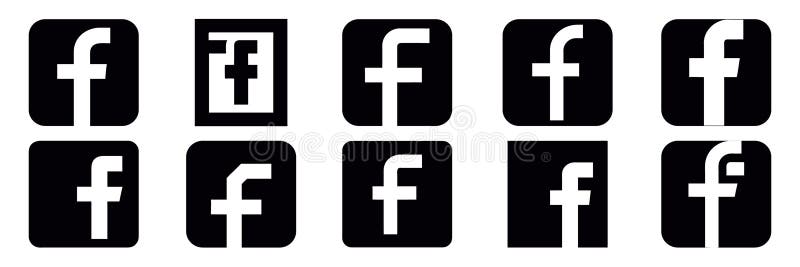 Various Facebook Logos in Different Color Schemes and Shapes Stock ...