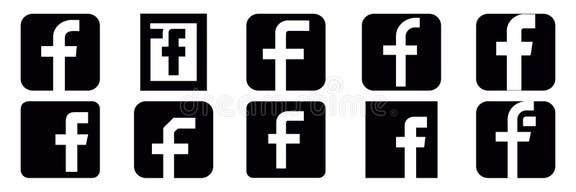 Various Facebook Logos in Different Color Schemes and Shapes Stock ...