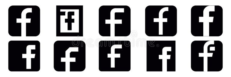 Various Facebook Logos in Different Color Schemes and Shapes Stock ...