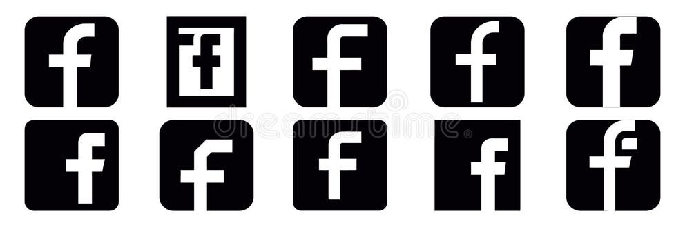 Various Facebook Logos in Different Color Schemes and Shapes Stock ...