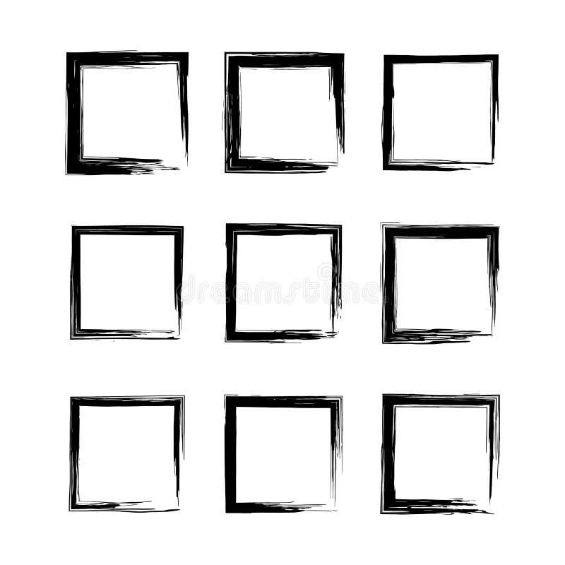 Collection Black Grunge Rectangle Empty Frame Stock Vector ...