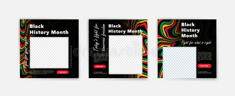 Collection of Black History Month Social Media Posts. Celebrating Black ...