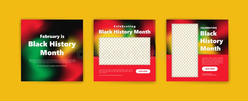 Collection of Black History Month Social Media Posts. Celebrating Black ...