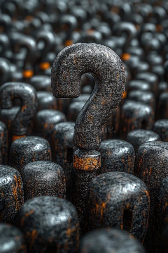A Collection of Black Metal Objects Featuring a Question Mark in the ...