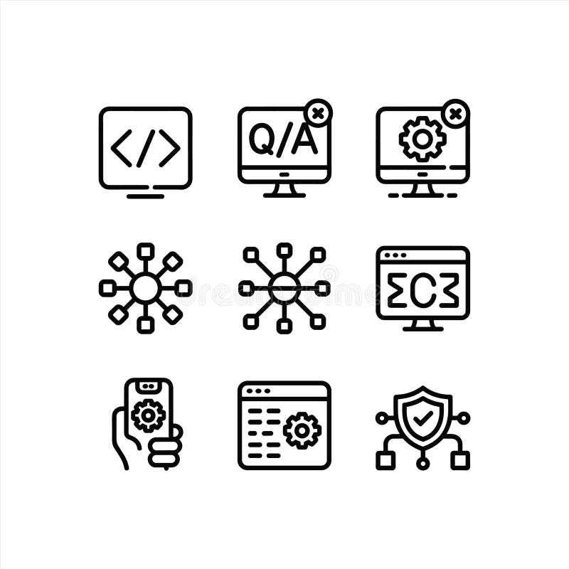 Developer Line Icons Collection Stock Illustrations – 943 Developer ...