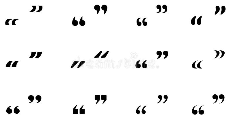 A Collection of Black Quotation Marks in Different Styles Stock Vector ...
