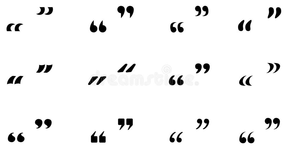 A Collection of Black Quotation Marks in Different Styles Stock Vector ...