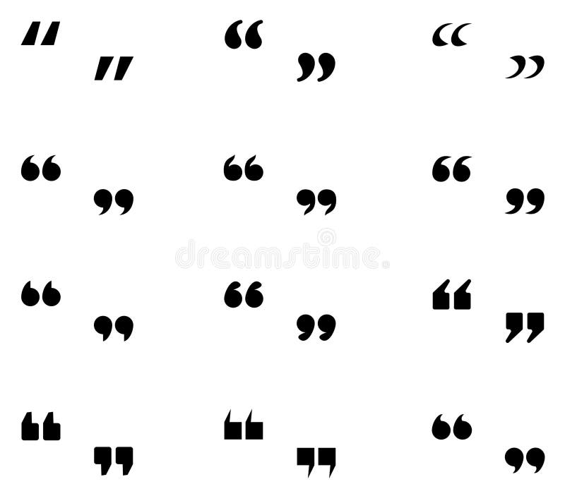 A Collection of Black Quotation Marks in Different Styles Stock ...