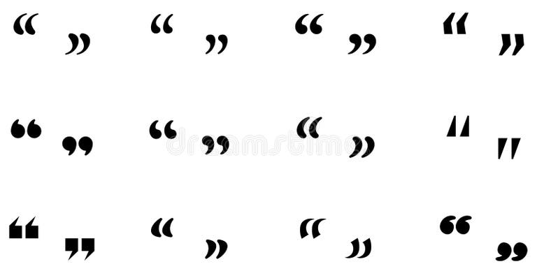 A Collection of Black Quotation Marks in Different Styles Stock Vector ...