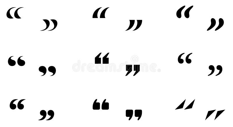 A Collection of Black Quotation Marks in Different Styles Stock Vector ...