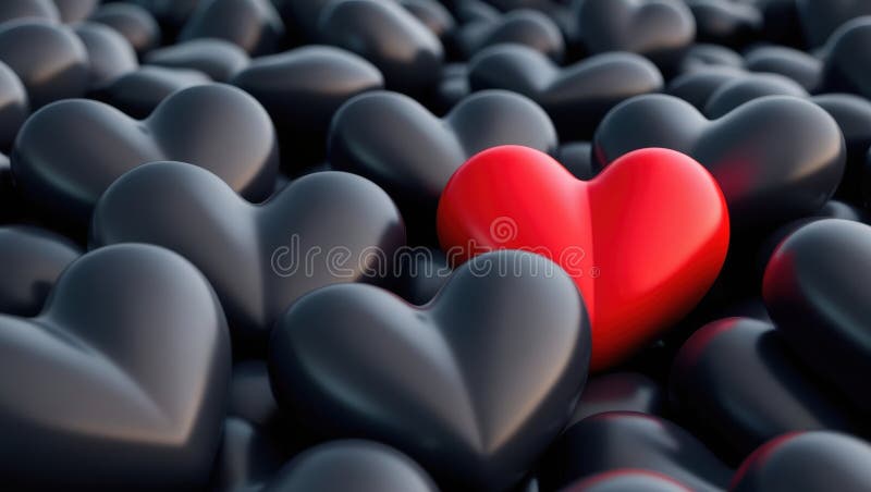Collection of Black and Red Heart Shapes, Abstract and Conceptual Stock ...