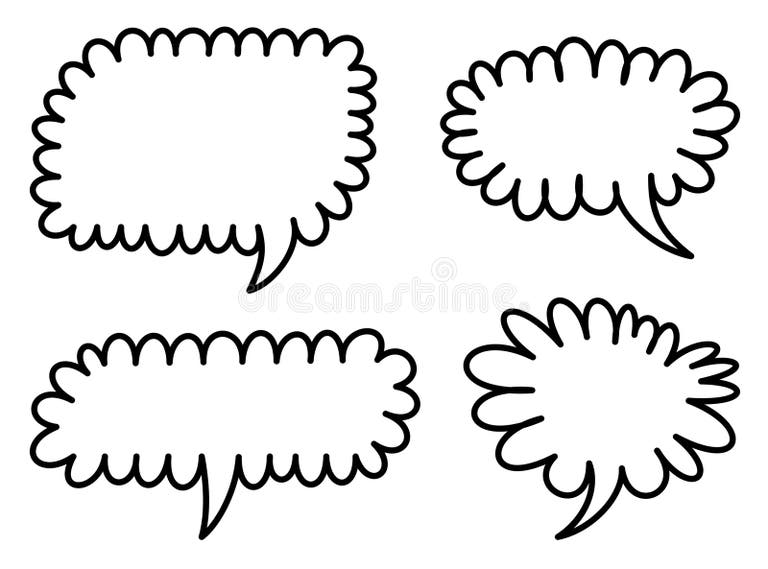 Set of Speech Bubbles with Various Wavy Outlines Stock Vector ...