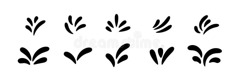 Collection of Black Splash Shapes for Water or Paint Design Elements ...