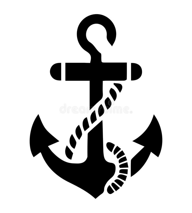 Collection of Black and White Anchor Designs Stock Illustration ...