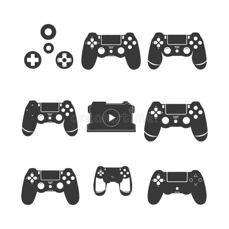 Collection of Gamepad Icons: Gaming Controller Symbols Set Stock Vector ...